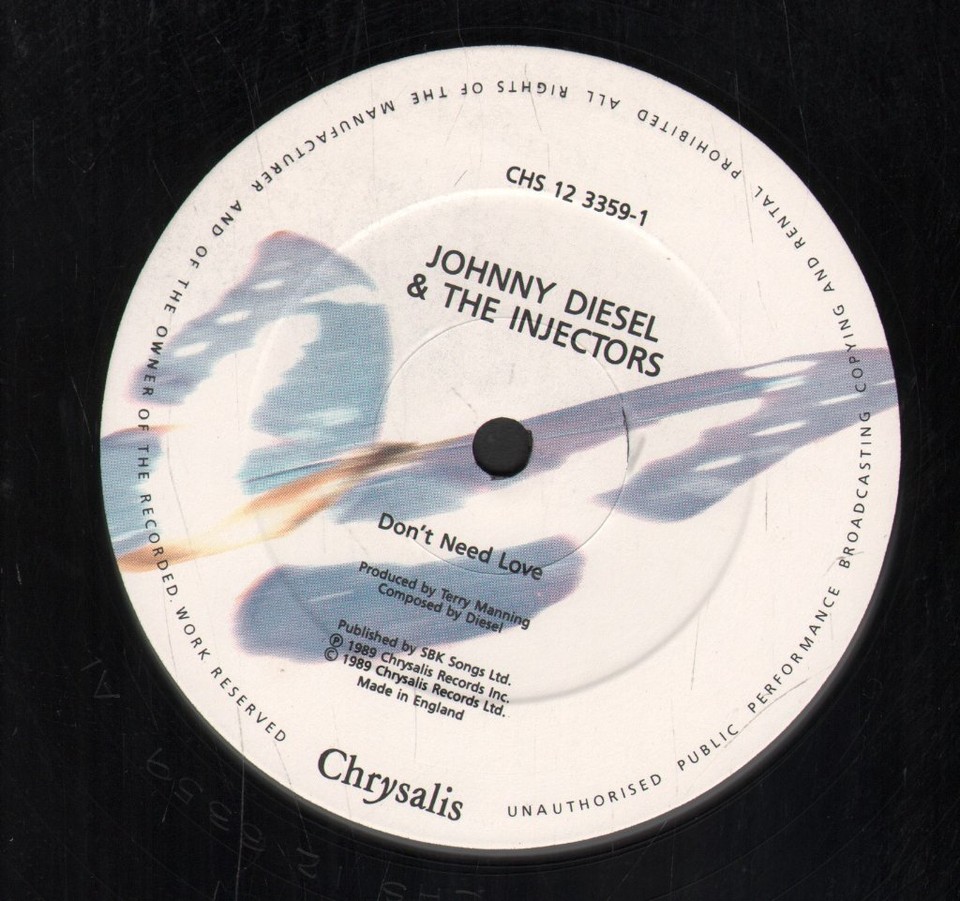 Johnny Diesel and the Injectors Don't Need Love 12" vinyl UK Chrysalis ...