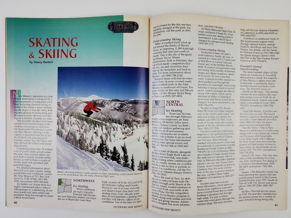 1998 Outdoors New Mexico Biking Fishing Visitors Guide VTG Travel ...