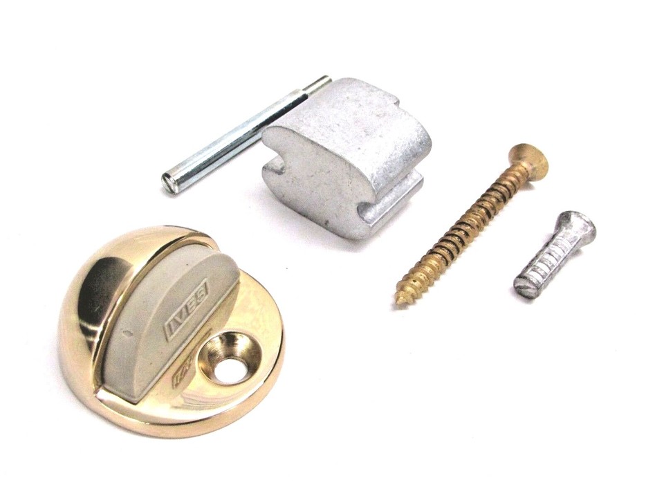 IVES #FS436 - R1 US3, BRASS LOW RISE DOME DOOR STOP WITH #R435 1" RISER ...