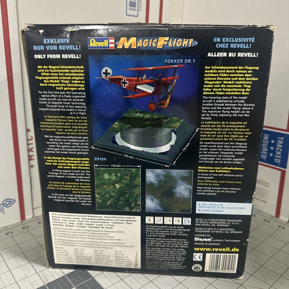 Revell Fokker Dr.1 Magic Flight 1/72 09104 NIB Model Kit Magnetic Hover ...