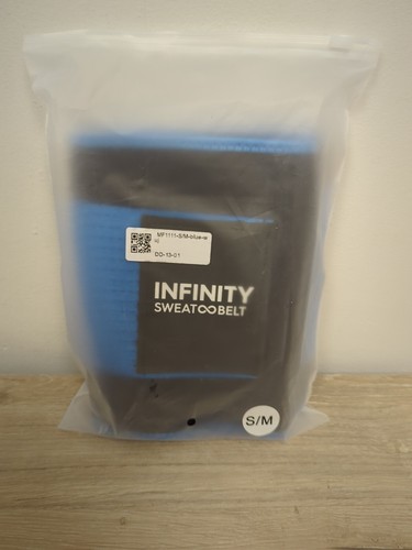 Infintiy Sweat Belt Bright Blue Black S/M New In Package Work Out Belt ...