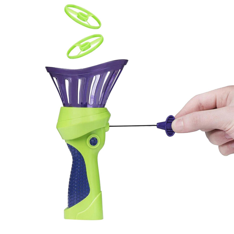Flying Saucer Disc Launcher Kids Flying Toys Pull String Throw Catch ...