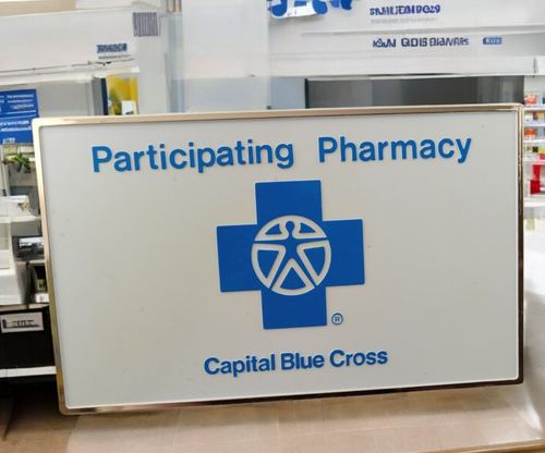 Vintage Pharmacy Drug Store Capital Blue Cross Advertising Stand-Up ...