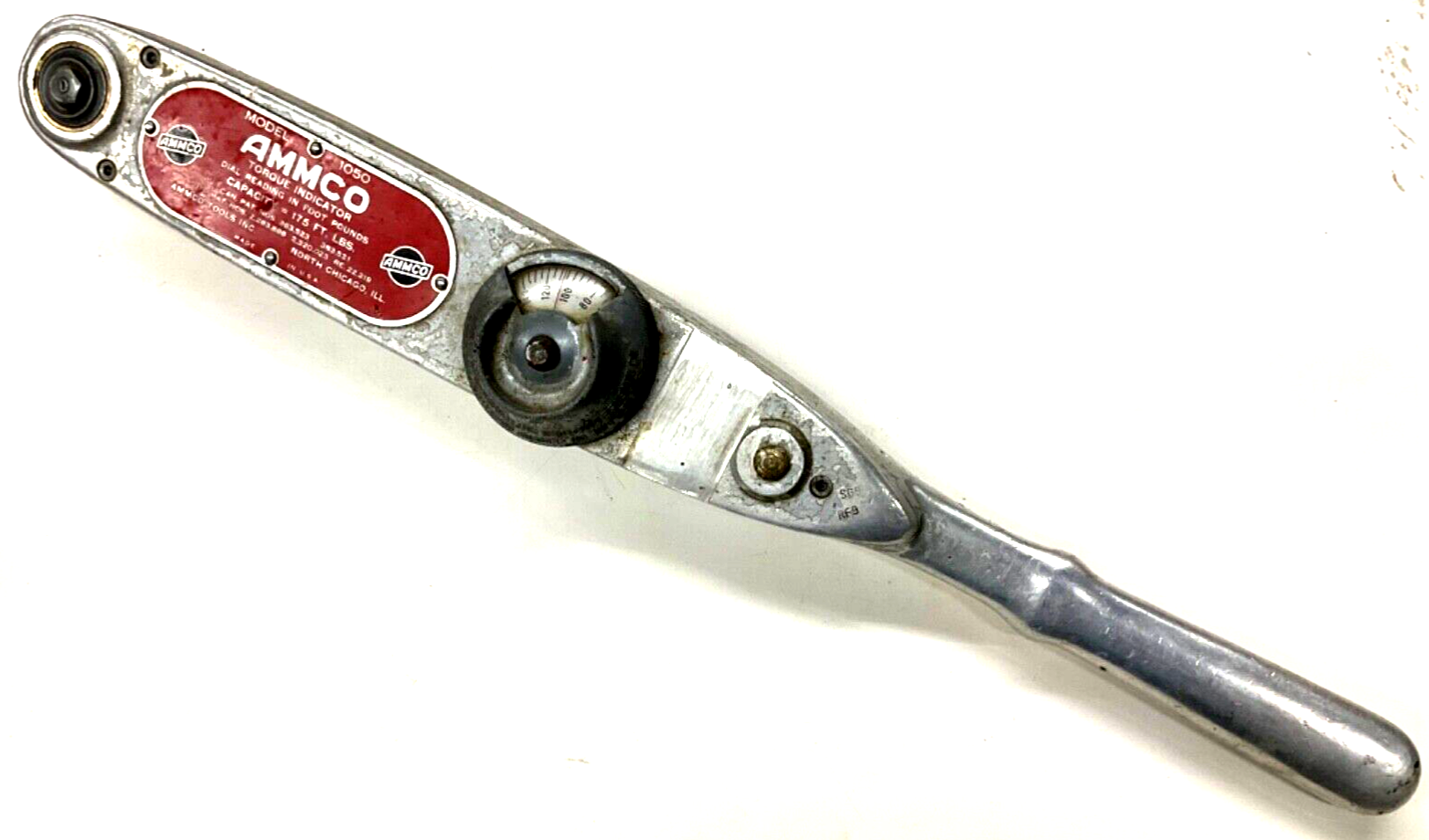 Used AMMCO MODEL 1050 1/2" Drive Torque INDICATOR DIAL Wrench Tool 175 ...