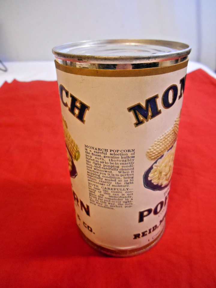 Vintage Monarch POP CORN Tin Can Popping Corn Sealed Full Unopened | eBay