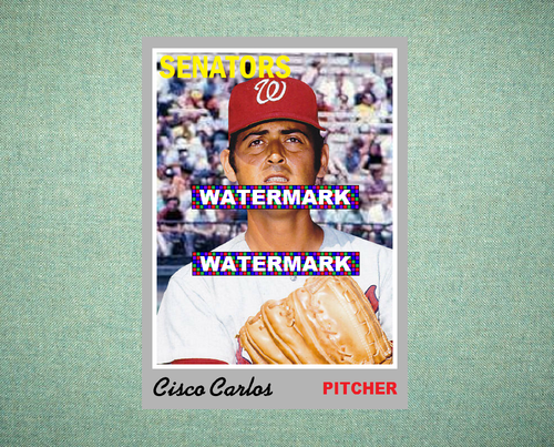 Cisco Carlos Washington Senators 1970 Style Custom Baseball Art Card | eBay