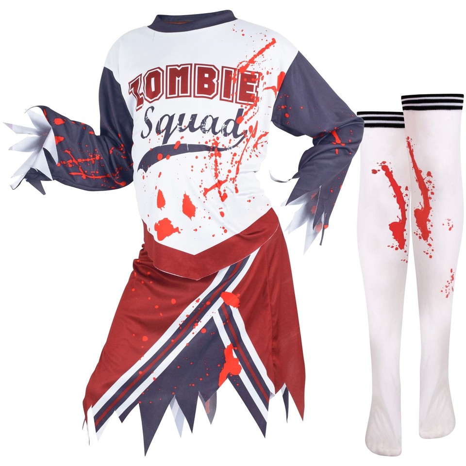 Kids Girls Zombie Cheerleader Halloween Parties Halloween Costume ...
