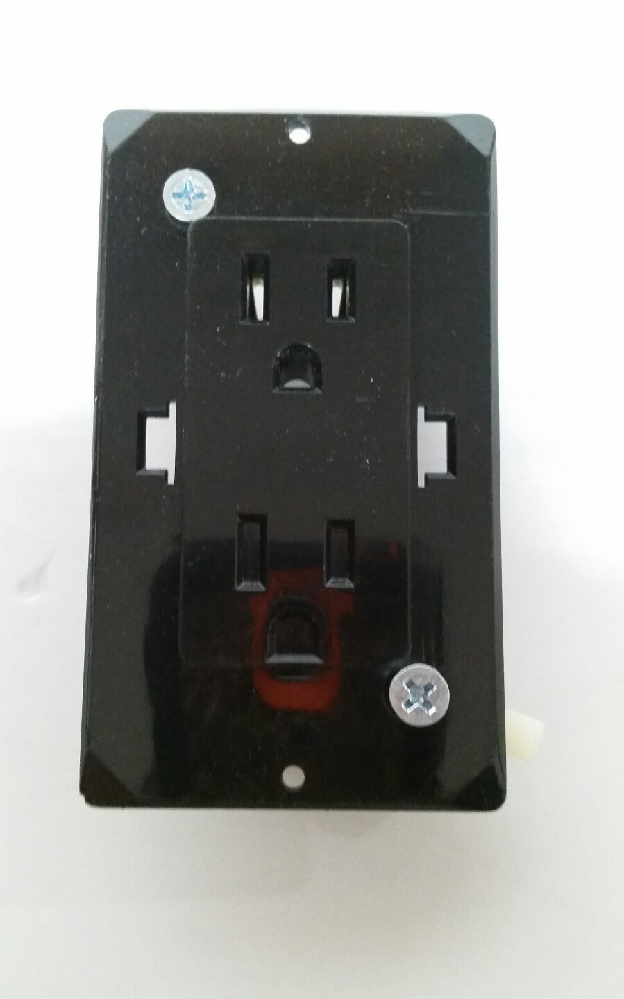 Hubbell / Wirecon Black Self Contained Single Flush Mount Receptacle # ...