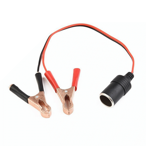 1Pc 12V Car Power Socket Adapter With Battery Clamps 1 Foot Cable ...