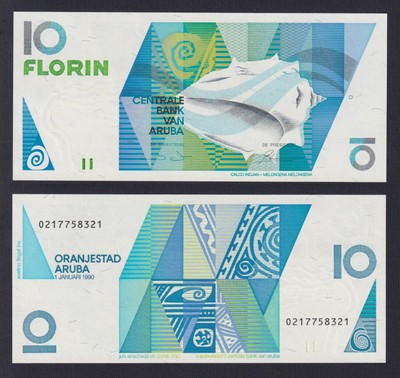 Aruba 10 Florin Banknote 1990 P.-7 FDS/UNC | eBay