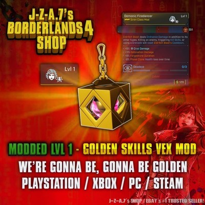 Borderlands 4 MODDED LEVEL 1 ONE GOLDEN SKILLS VEX CLASS MOD BL4 PC-PS ...