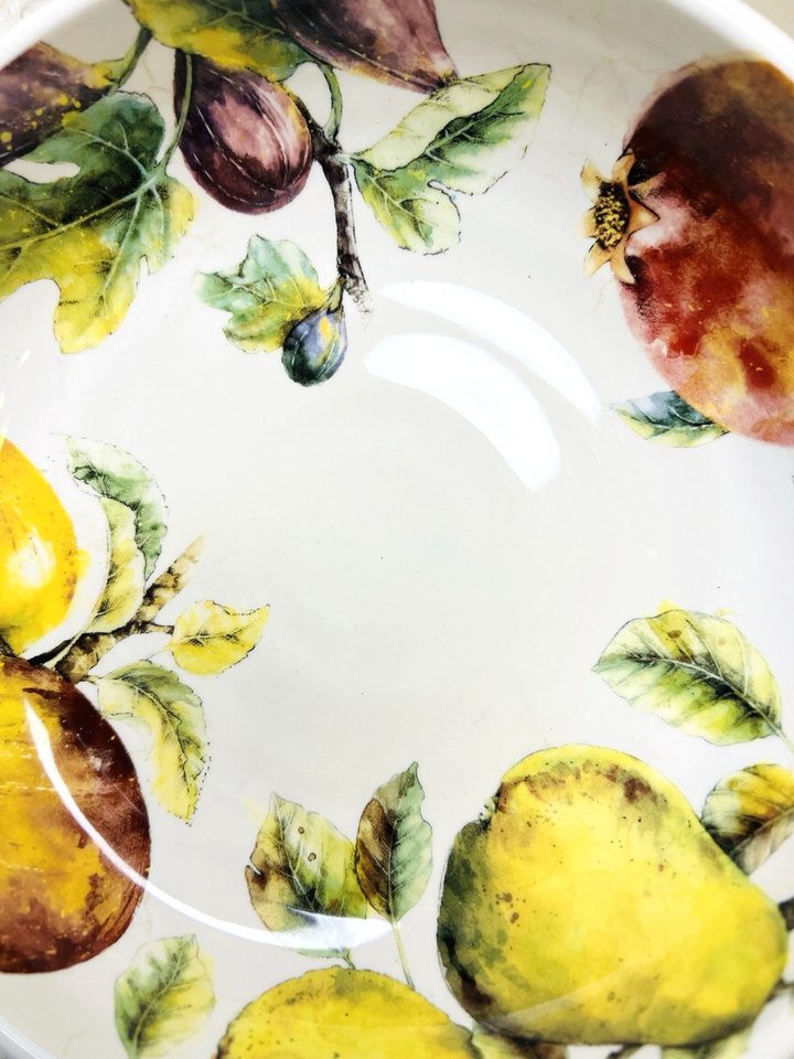 Pier 1 Set Of 6 VERONA Bowls 8" Pasta Soup Salad Apples Figs Pears ...