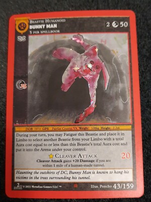 Metazoo Cryptid Nation Card #43/159 2nd Edition Reverse Holo Bunny Man ...