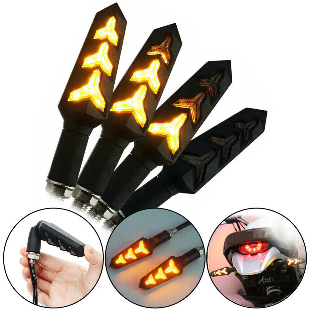 Motorcycle Turn Signal Kit 4x Motorcycle LED Turn Signals - Sequential ...