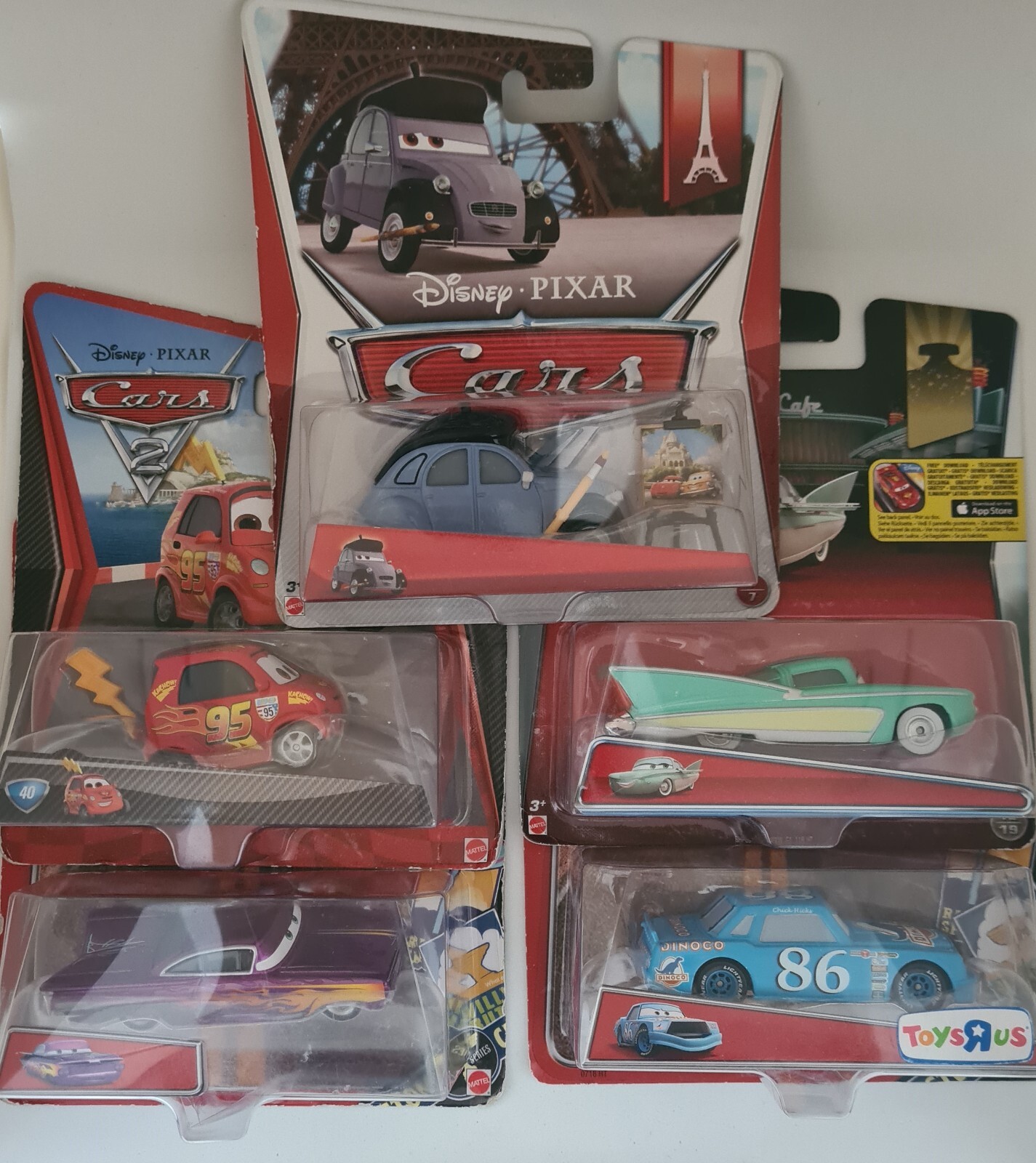 Disney Pixar Cars Auto Chick Hicks, Hook, McQueen, Sally, Flo, Doc ...