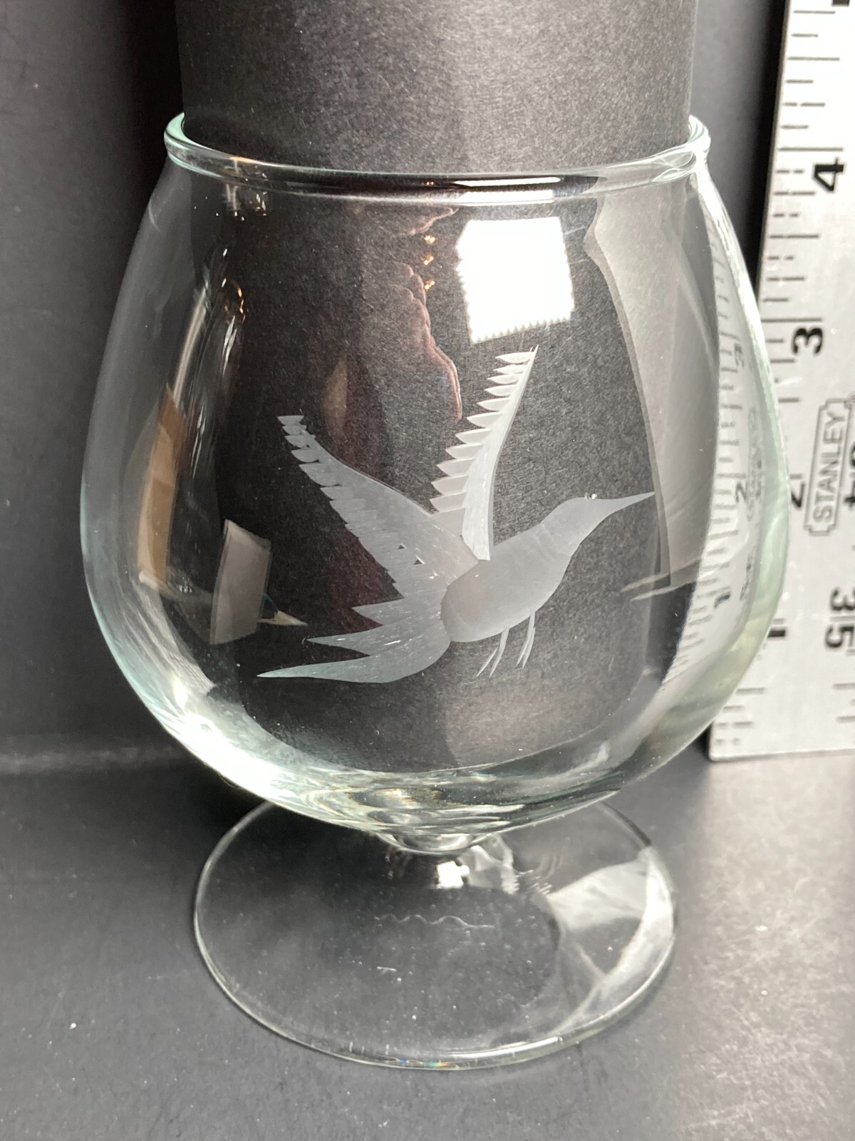 Cut Etched Kingfisher Bird Design Brandy Cognac Snifter Glass | eBay
