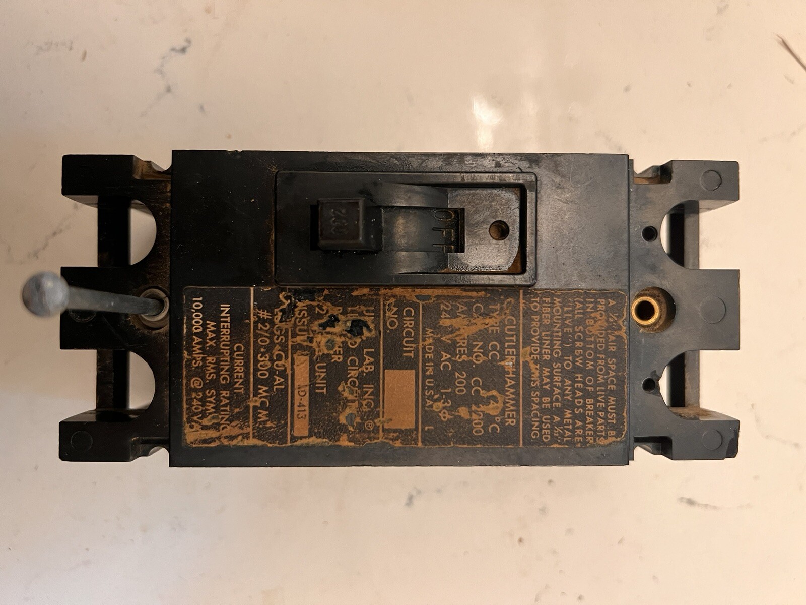 Cutler-Hammer CC2200 200A 240VAC 2 Pole Circuit Breaker - Black ...