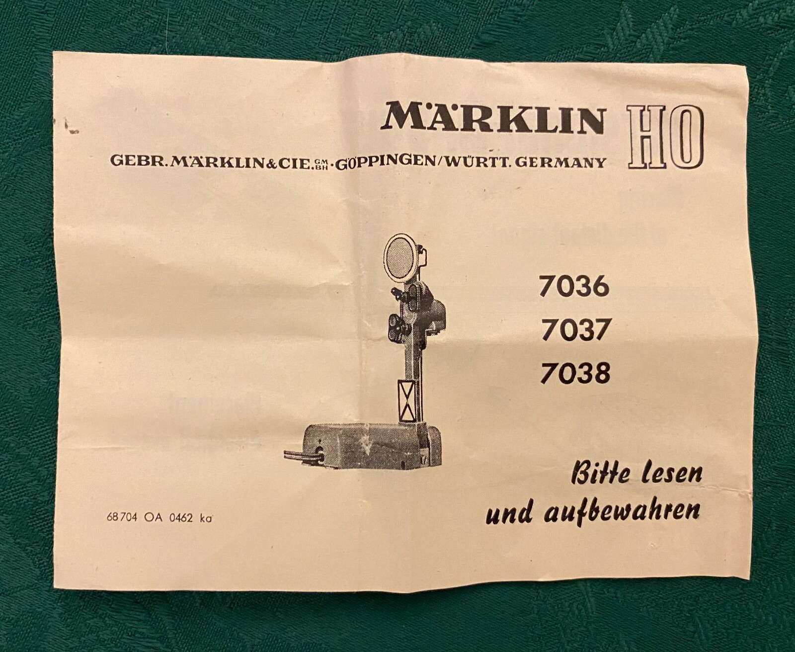 Marklin HO 7036 37 38 Signal Instruction Manual Vintage for sale online ...