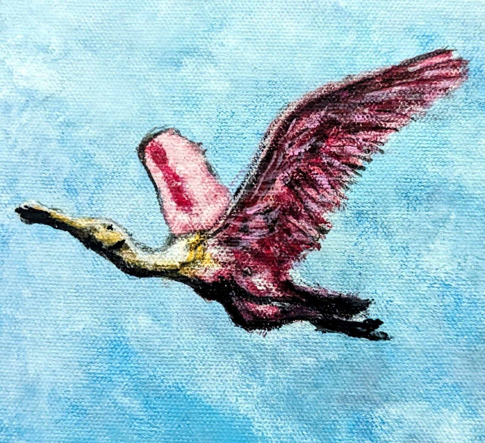 3 Roseate Spoonbill Birds Fine Art Original Acrylic Painting 16x8 | eBay