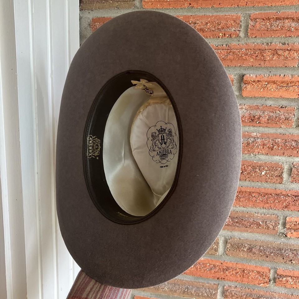 Akubra Snowy River Western Fedora Cowboy Tan Gray Size 60, US 7 3/8 | eBay
