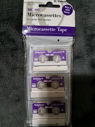 3- Pack Radio Shack MC-60 Microcassette Tapes - NEW sealed | eBay