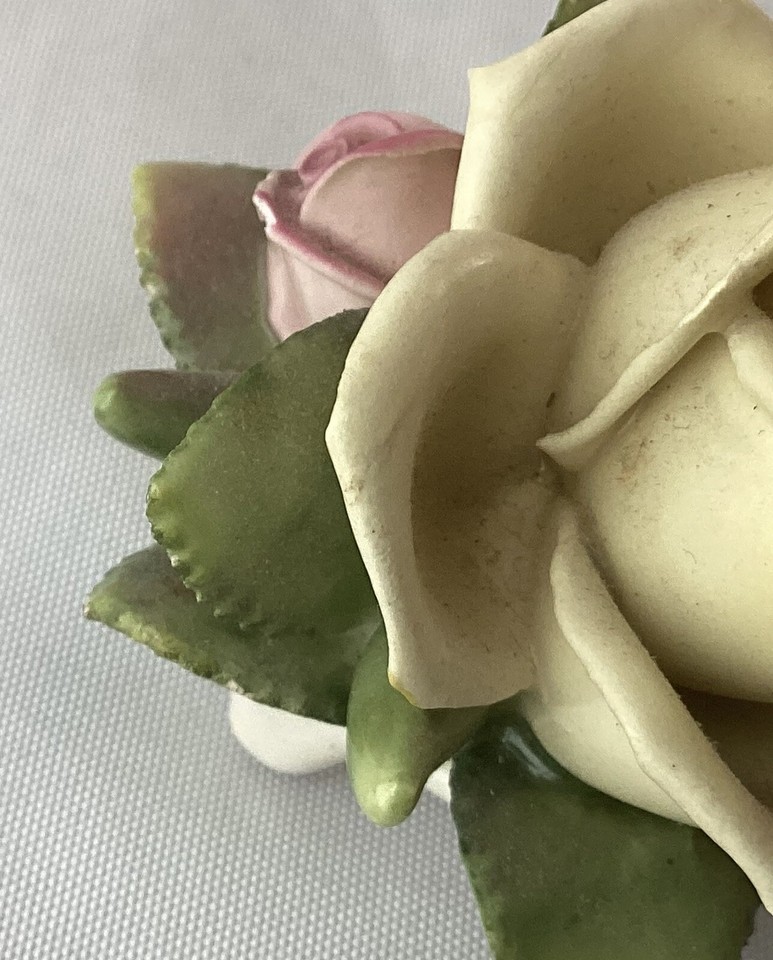 Pair Of Antique KSK Handarbeit Porcelain Roses, Made In Germany, 2 3/4 ...