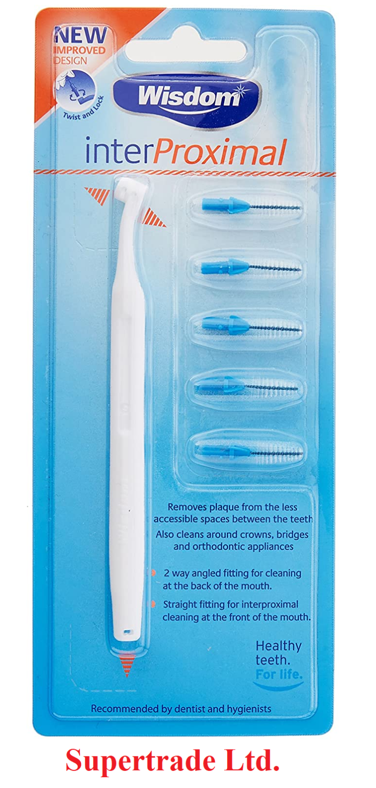 Wisdom Interproximal Long Handled Interdental Brush - 5 Brushes Per ...
