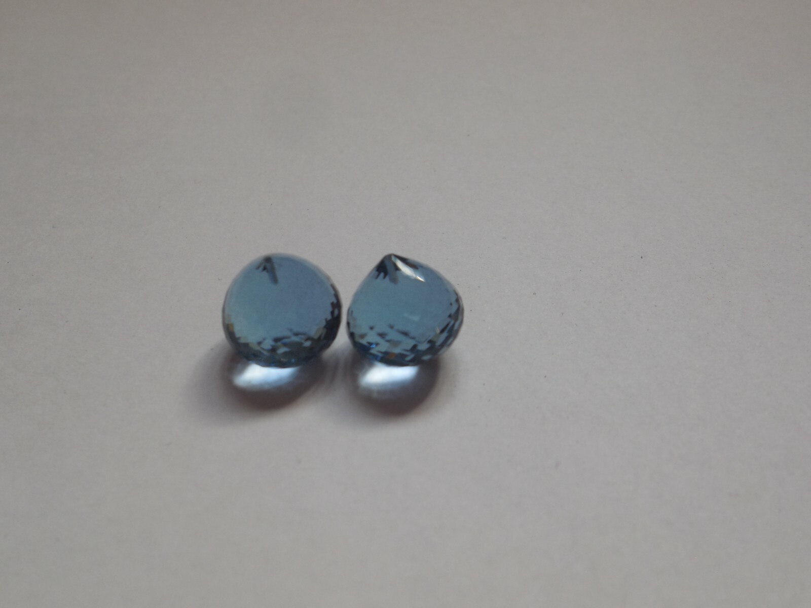 2 Pcs Hydro London Blue Quartz Half Drilled Onion Beads Micro Faceted ...