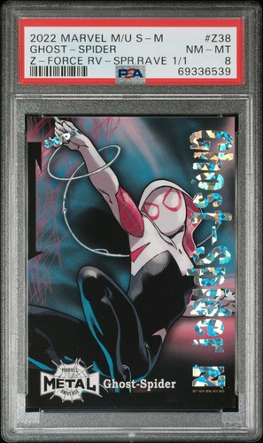 2022 Marvel Metal Spider-Man Z-Force Super Rave 1/1 Ghost-Spider PSA 8 ...