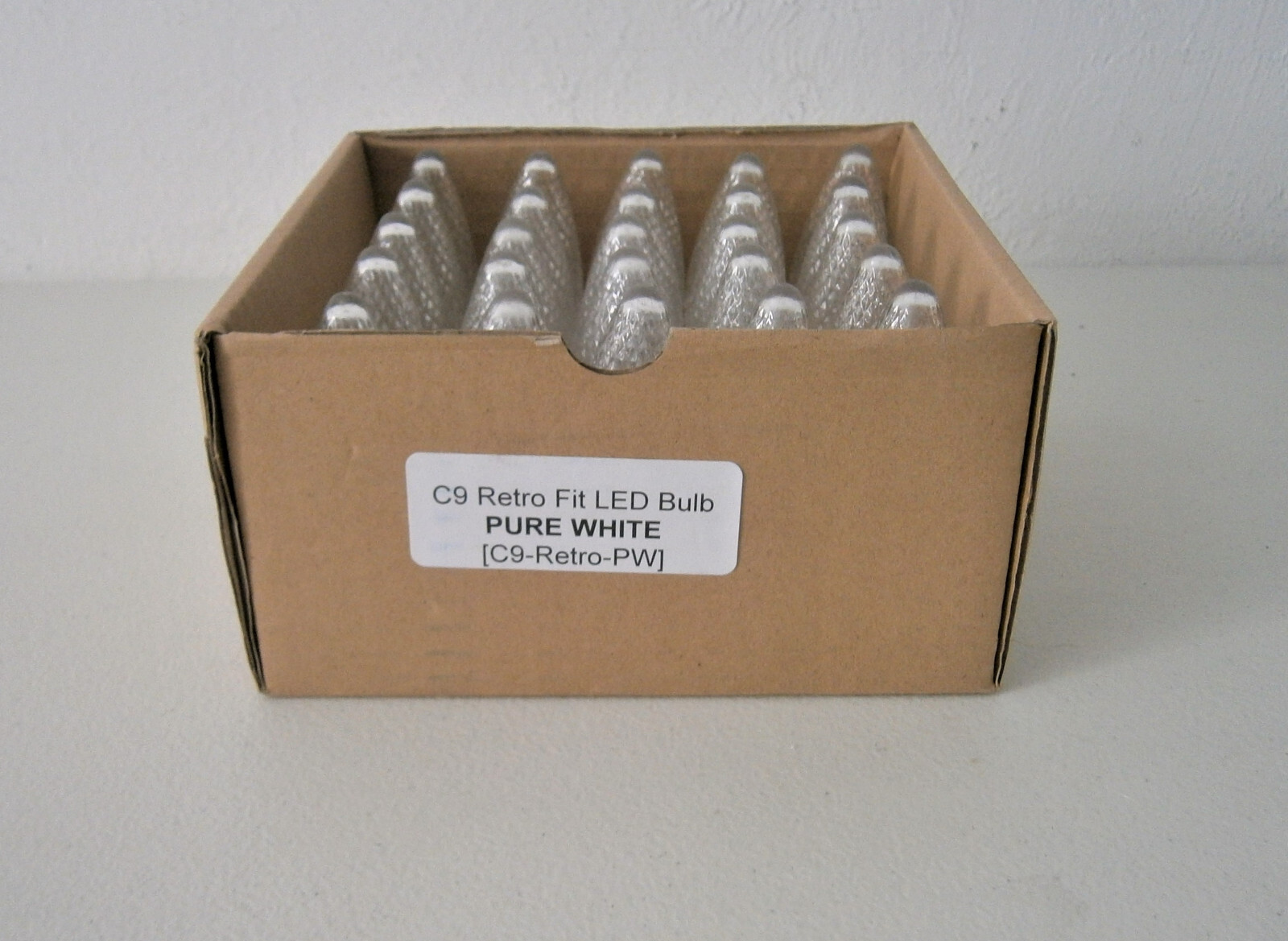 25 Pack C9 LED Replacement Christmas Light Bulb E17 Base Pure White ...