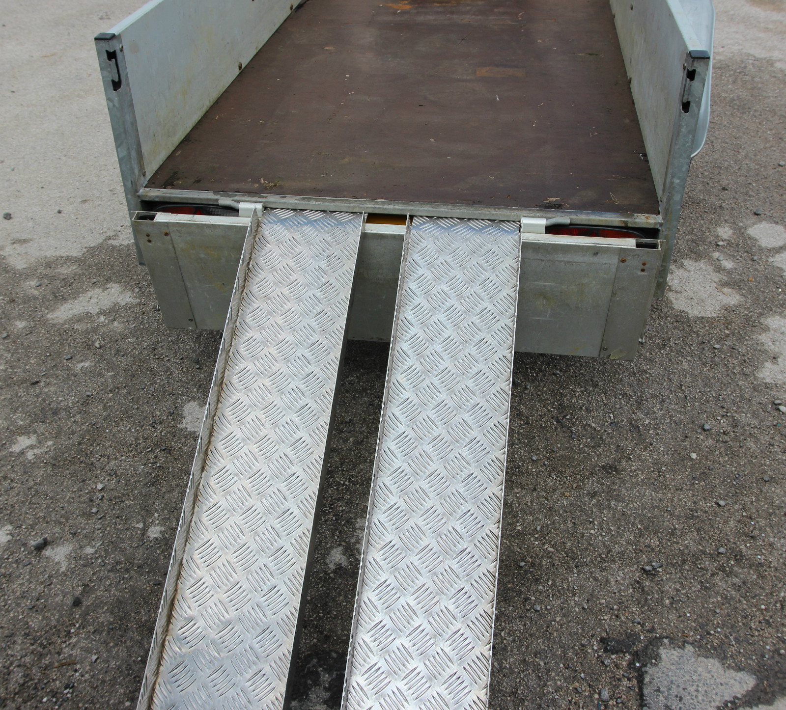 TRAILER RAMPS 1 Pair CHEQUER PLATE 48" Long 6" Wide & 1.5" Folded Sides ...