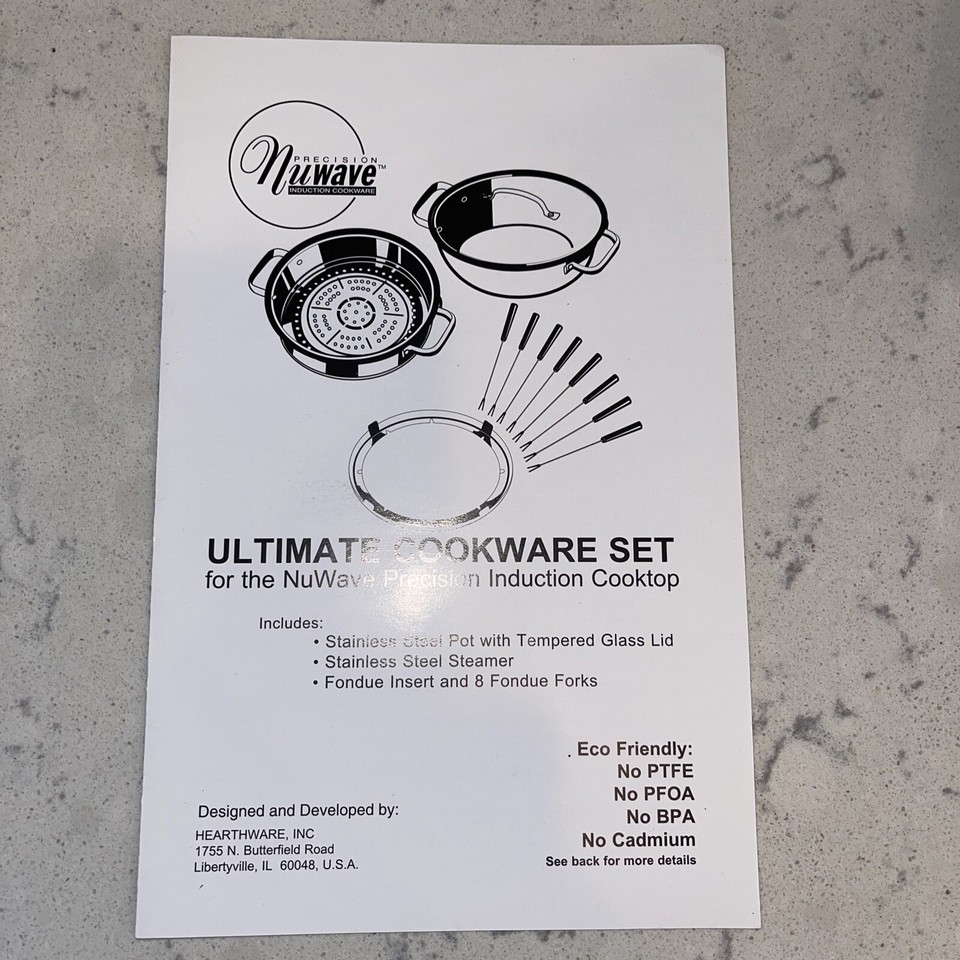 NEW Nuwave Ultimate Induction Cookware Set 31120A Steamer Fondue Pot | eBay