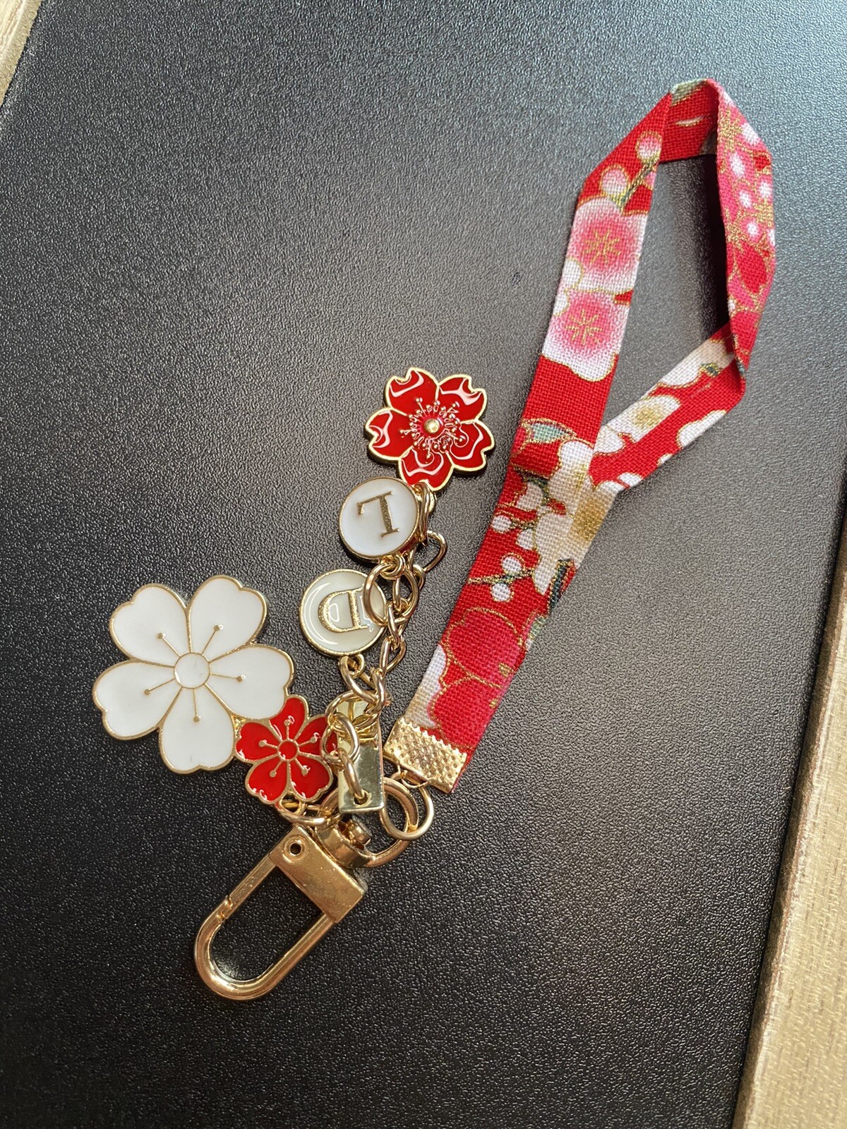 Japanese Sakura Red Phone Strap Lanyards Bag Charm Pendant Key Fob New ...