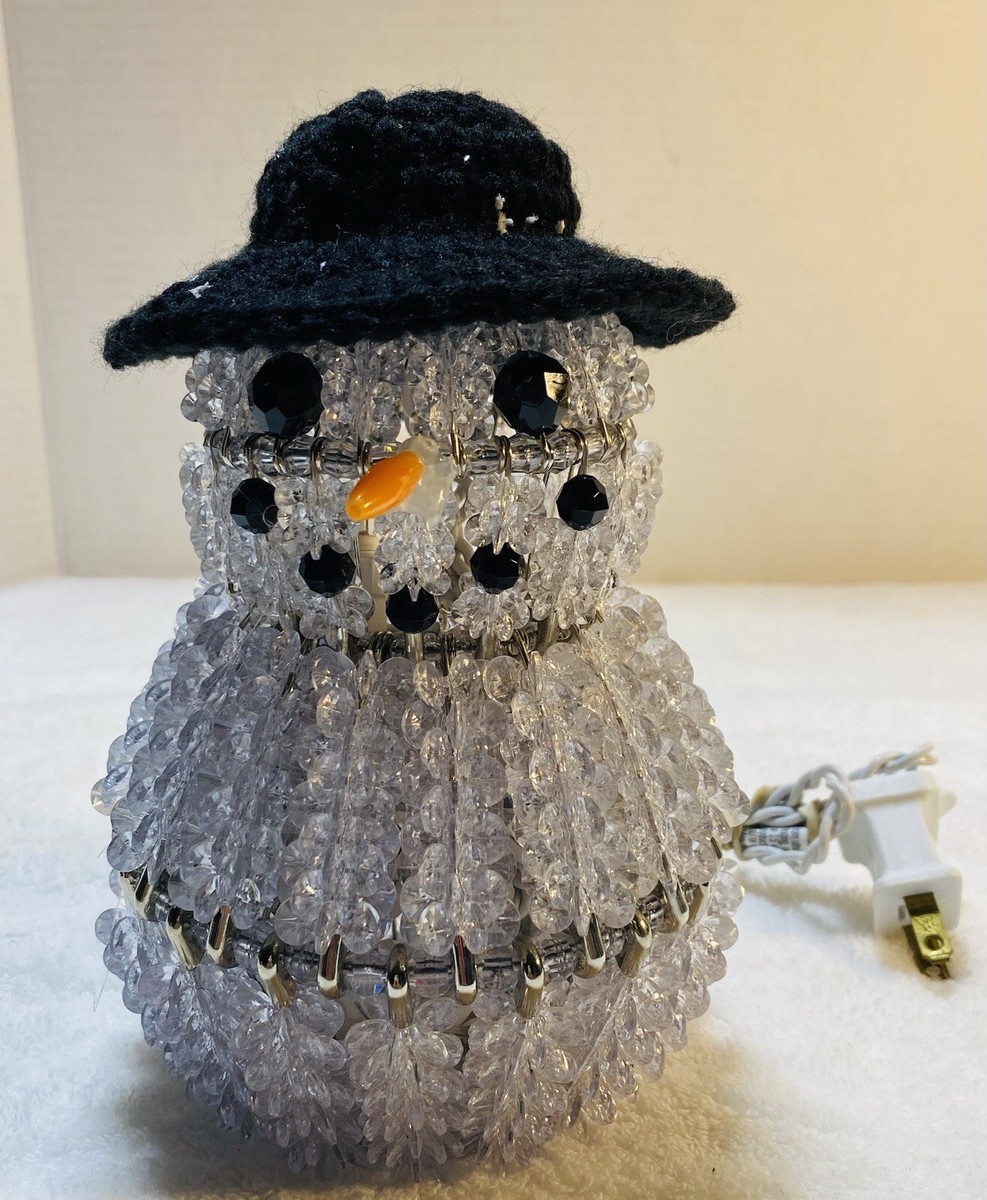 Snowman Beaded Safety Pin