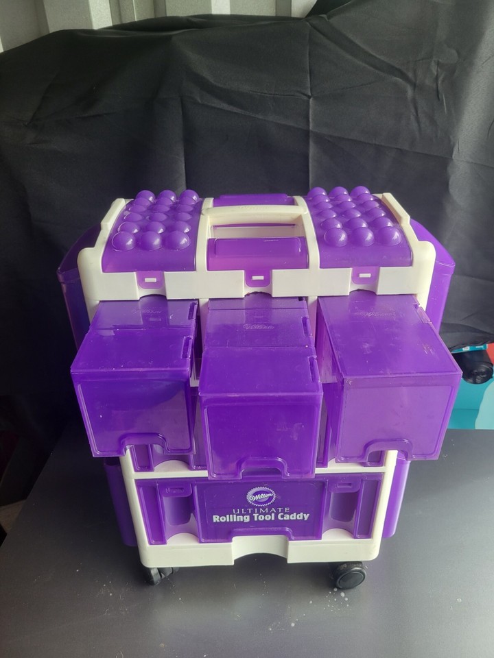 Wilton Ultimate Rolling Tool Caddy Cake Decorating Portable Tool Case w ...