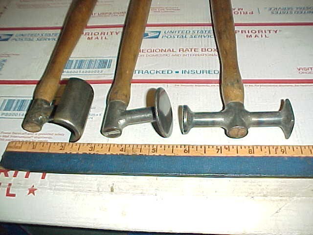Hammers (3) Vtg Tinsmith Auto Body Reverse Curved Flat Round Old ...
