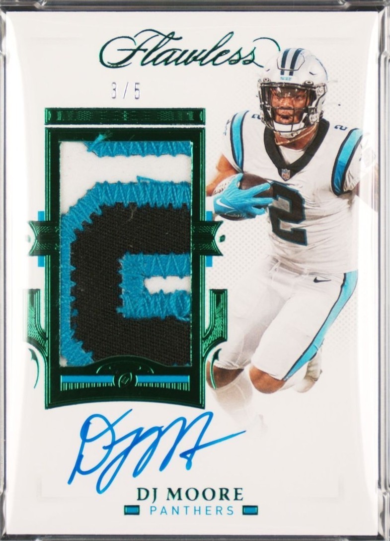 2021 Panini Flawless - Patch Autographs D.J. Moore #PA-DJM Emerald /5 ...