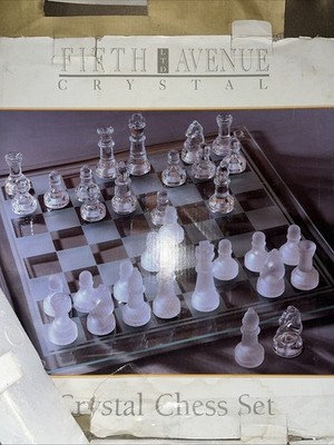 Crystal Chess Set 96 Pieces, 3 Games, Fifth Avenue. Box Is Damaged/set ...
