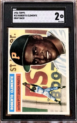 1956 Topps #33 Roberto Clemente GRAY BACK SGC 2 | eBay