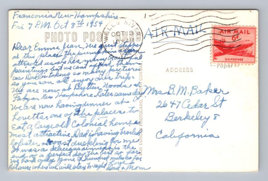 David C Baker Art Gallery RPPC Vintage Jackson New Hampshire Roadside ...