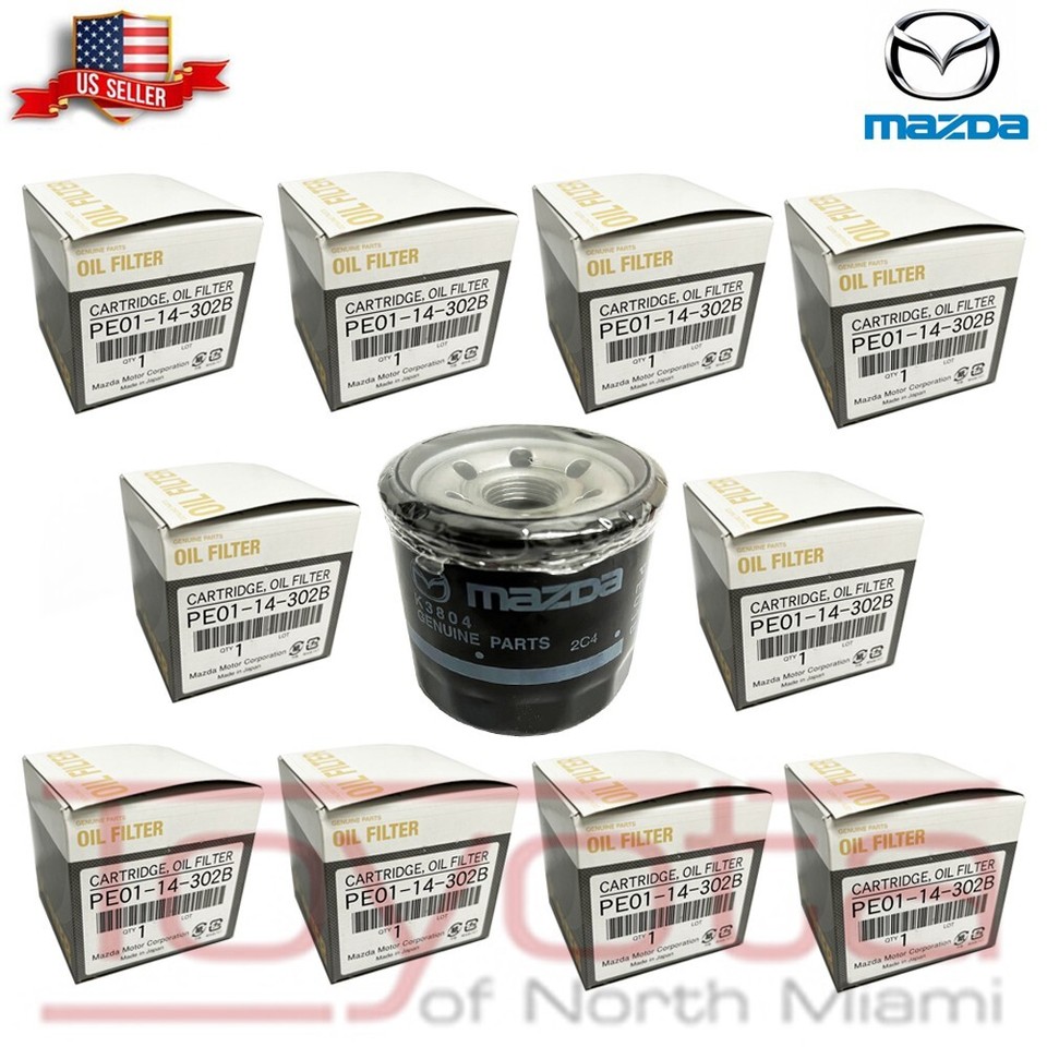 Mazda 10 Pack OEM Genuine Cartridge Oil Filter PE01-14-302B/302A ...