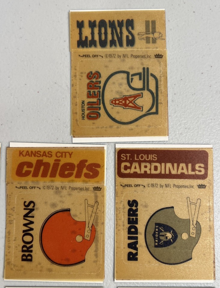 1968-1972 Fleer Baseball & Football Team Logos Cloth Stickers / Patches ...