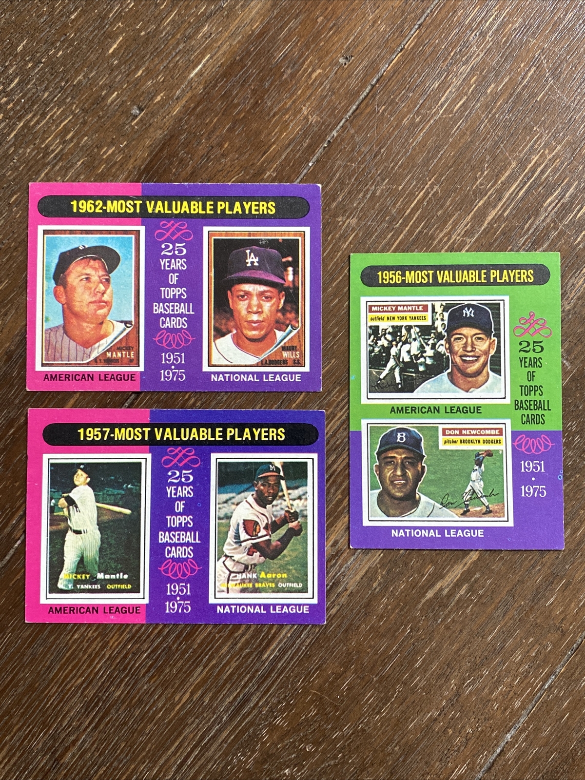 1975 Topps Mini Lot of 3 Mickey Mantle MVP Cards #194, 195 & 200 | eBay