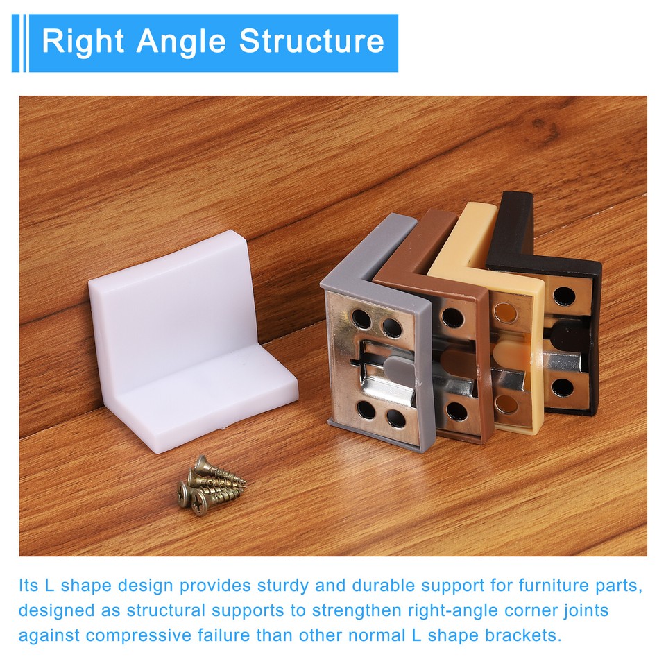 4 Stück 90 Grad Kunststoff Eckwinkel, 43x50x33mm Regalwinkel mit ...