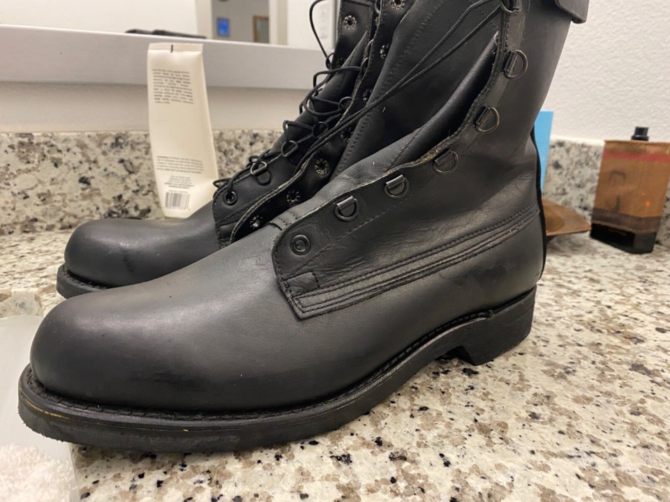 Addison Shoe Company Black Work Military Combat Boots Biltrite Soles ...