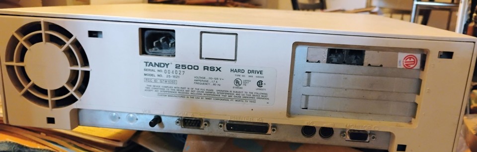 Vintage RARE Tandy 2500 RSX Model No. 25-1621 [60 hz] Powers On & Fan ...