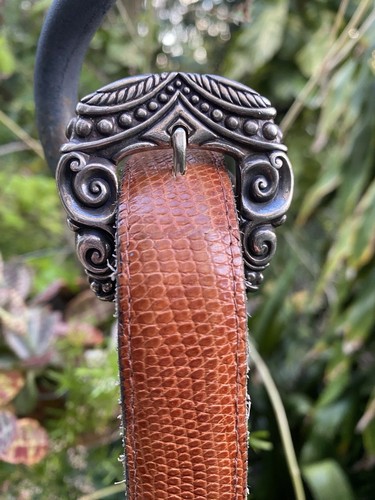Jeff Deegan Brown Lizard Belt Sterling Silver 3 Piece Buckle Classic ...