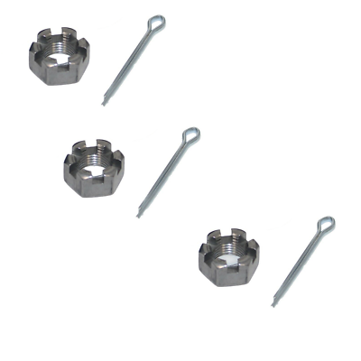 Kit of 3 Castle Slotted Nuts Cotter Pins for Jeep Tie Rod End and ...