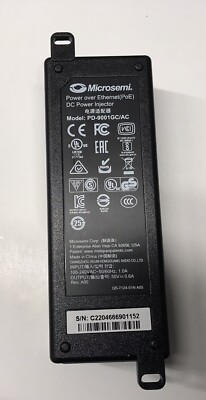 MICROSEMI PD-9001GC/AC DC POWER INJECTOR PoE 55V .6A | eBay