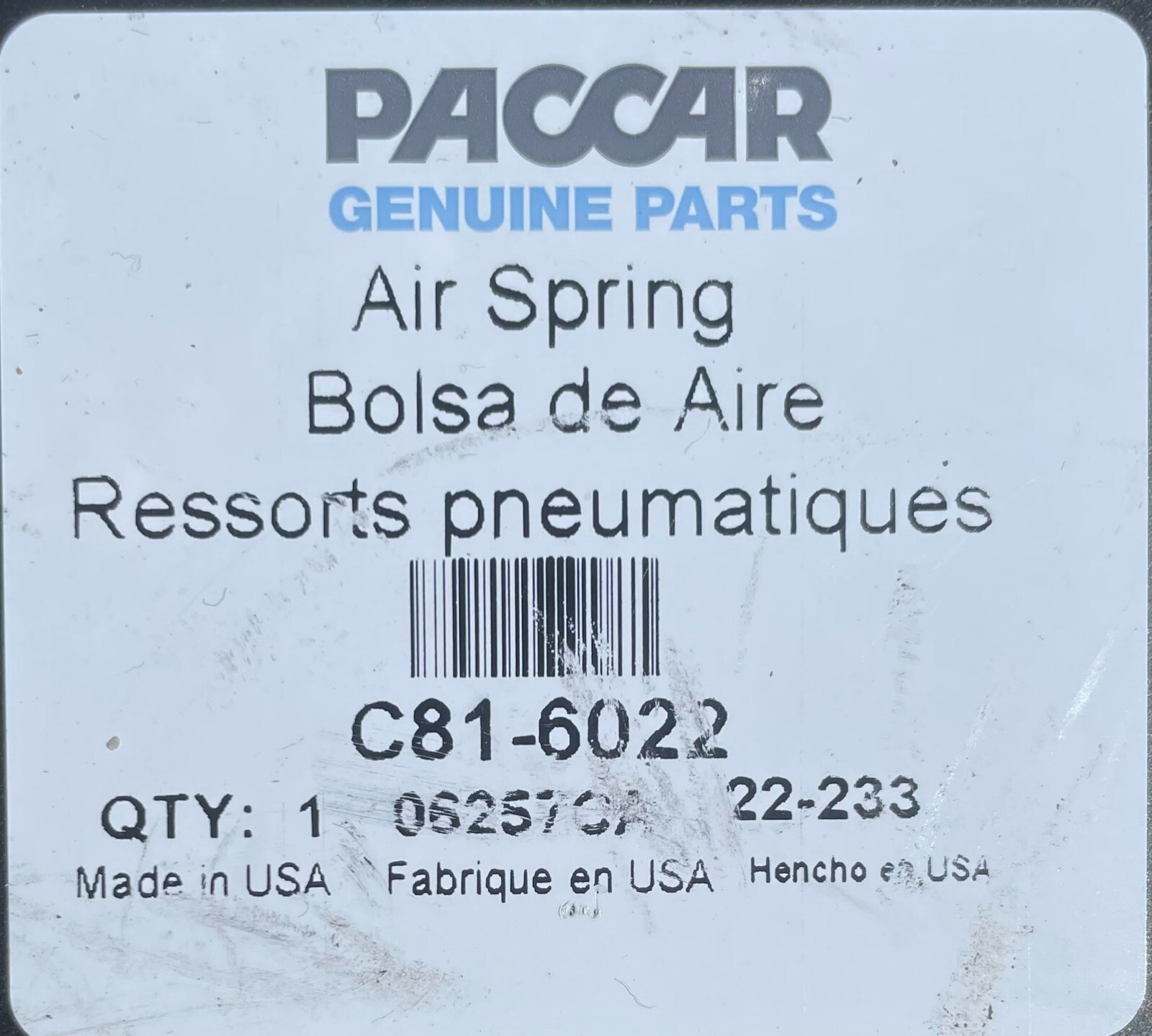 Paccar Air Spring C81-6022 for sale online | eBay